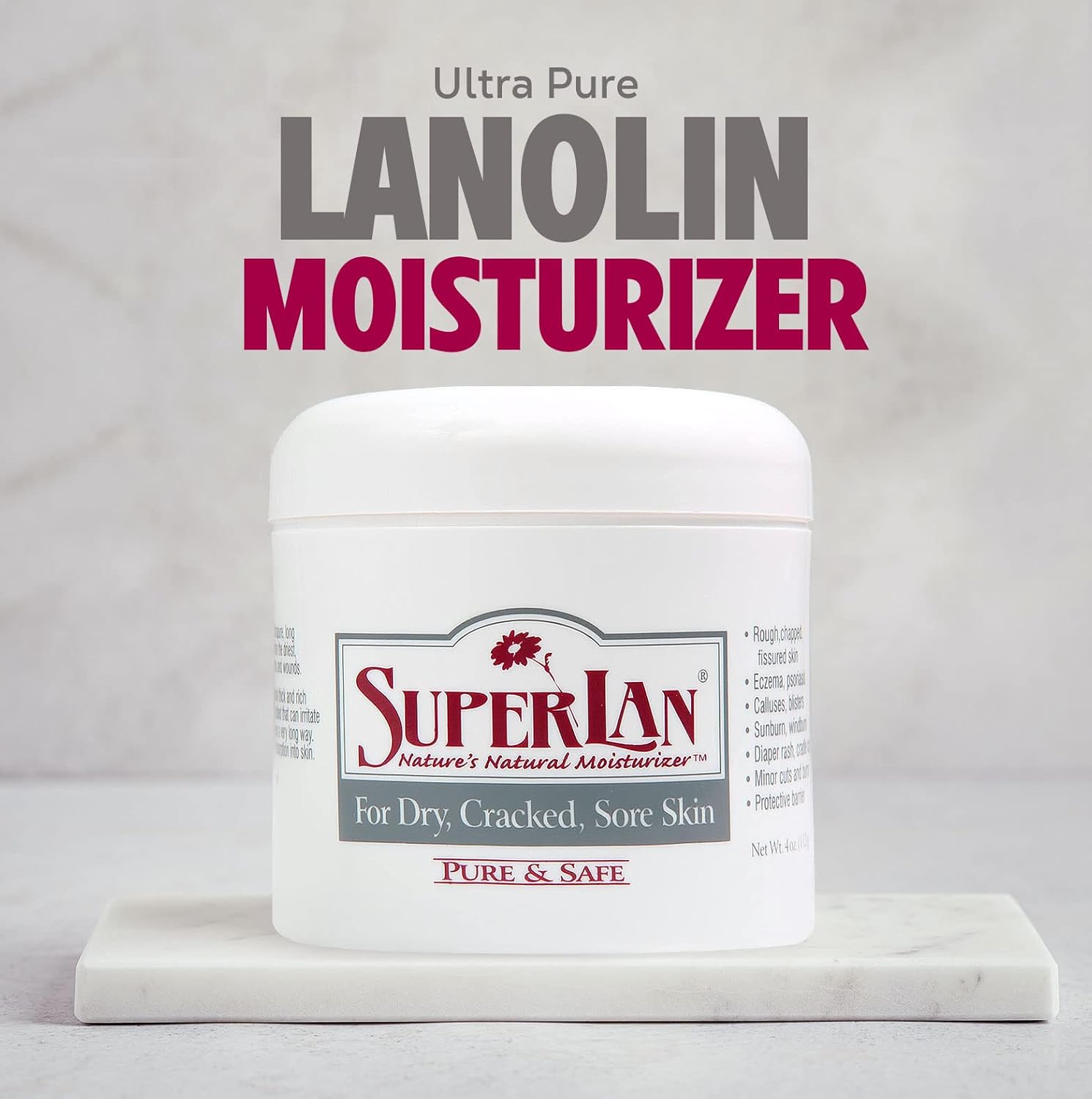 SuperLan Crema hidratante de lanolina pura para piel seca, quemaduras ...