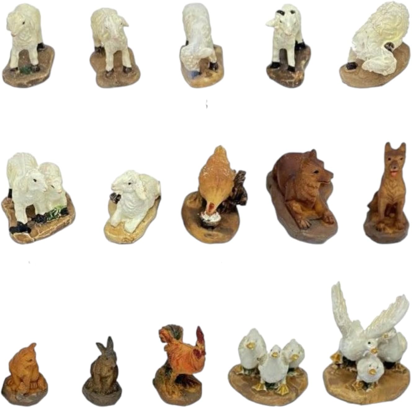 Set 15 Pezzi Animali in Miniatura per Presepe 2,5 x h. 2,5 cm in Resina ...