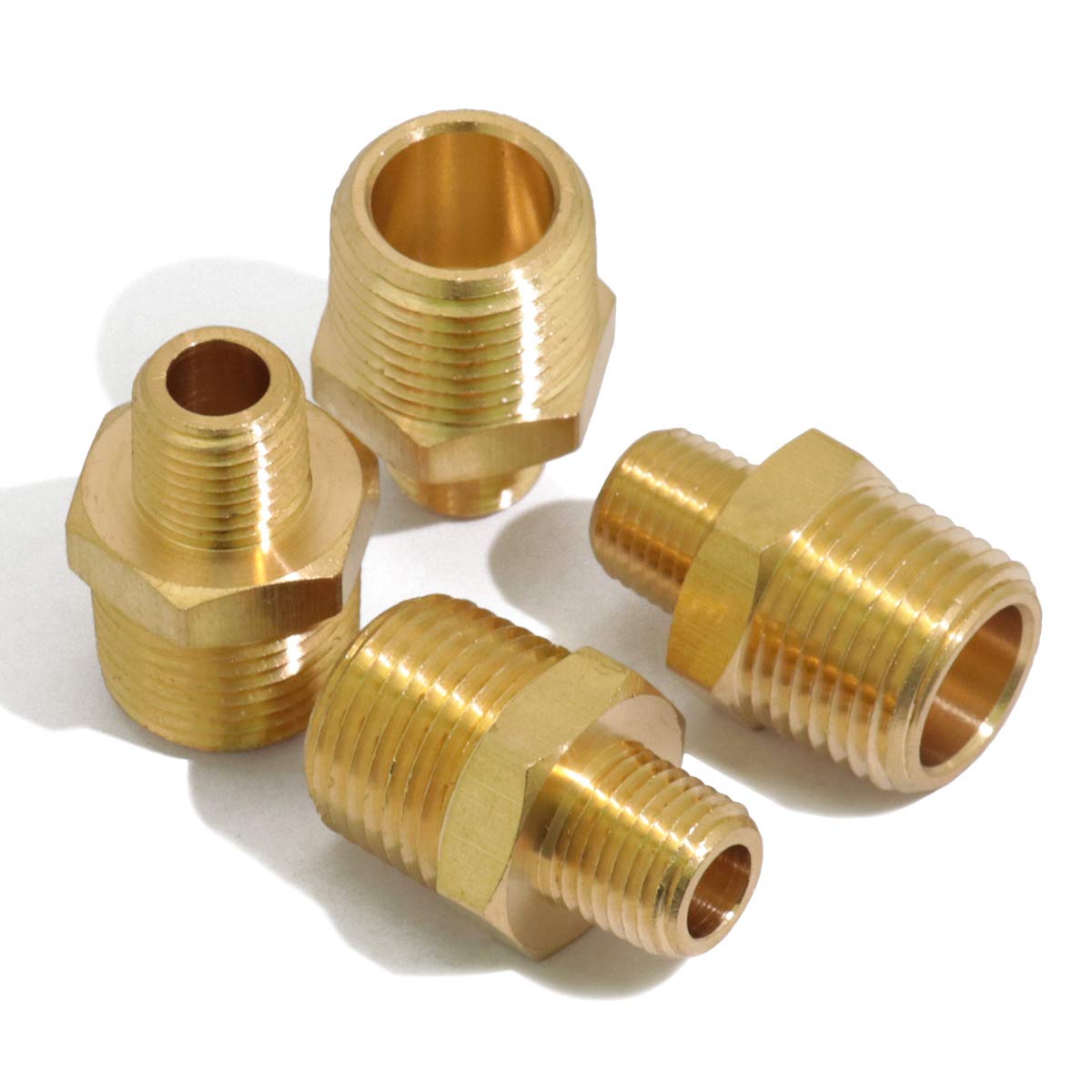 Buy KOOTANS 1/2 NPT Male x 1/4 NPT Male Solid Brass Nipples, Heavy ...