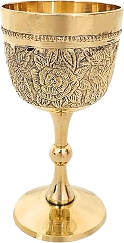 Copa de cáliz de latón vintage, copa de vino romana medieval, copa de ...