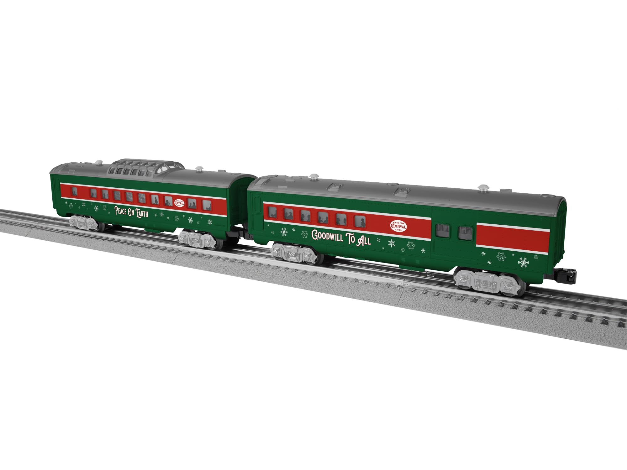 Snapklik.com : Sleigh Bell Limited Passenger O Gauge Model Train 2 Car Pack