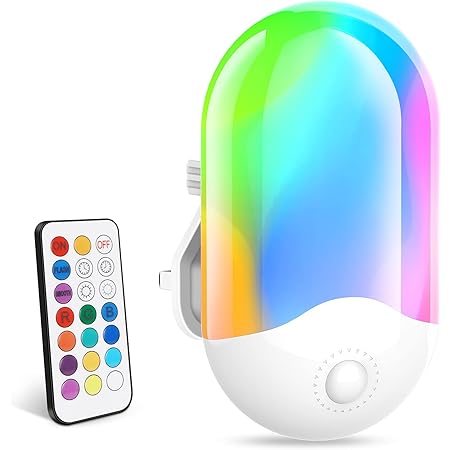 RED Automatic LED Night Light Dusk 2 Dawn LED Sensitive, White, Plug in ...
