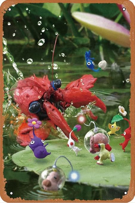Amazon.com: Pikmin 2 (Animated SSBCU) Movie Poster Retro Metal Tin Sign ...