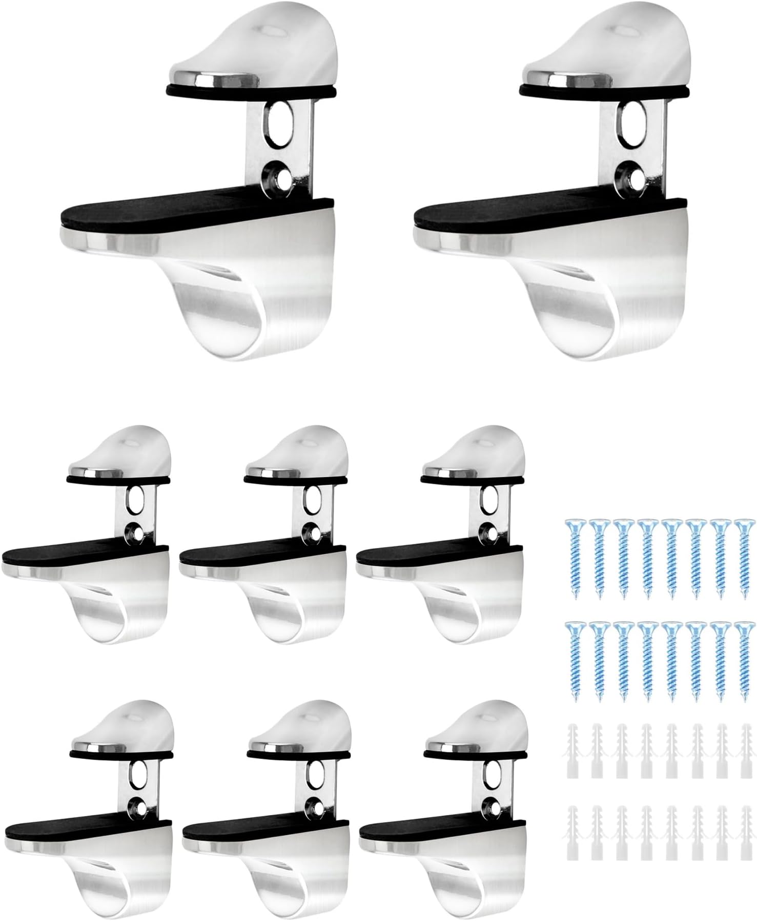 Amazon.com: QWORK Adjustable Glass Shelf Bracket, 8 Pack Wall Mounted ...