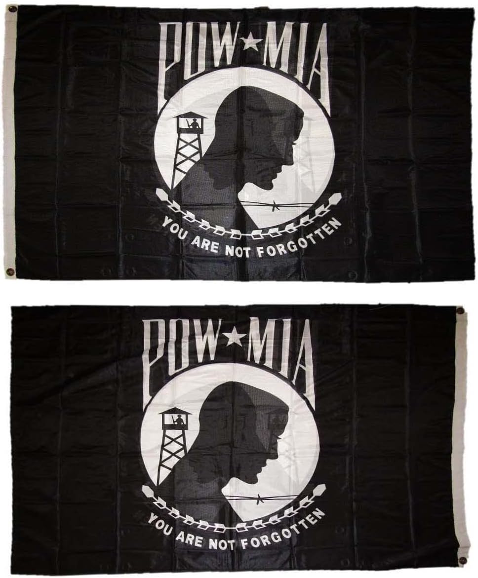 Deluxe 3×5 POWMIA POW MIA Double Sided Perma Dye Nylon 2ply Sewn Flag 3 ...