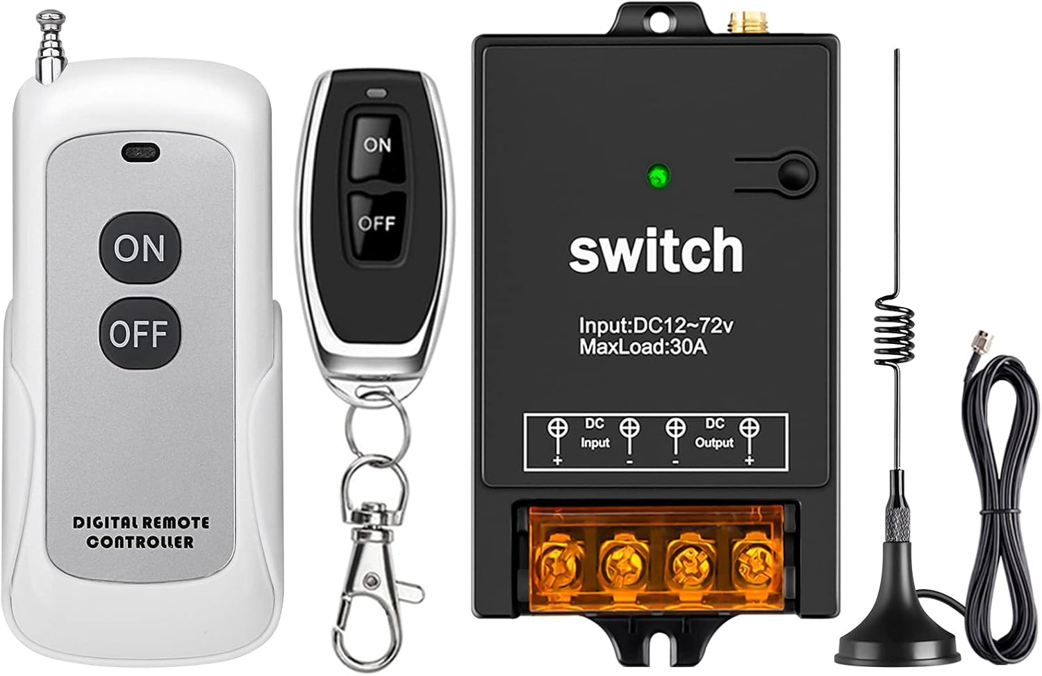 [Upgraded Version] Electop Wireless Remote Switch DC 12V-72V, Wireless ...