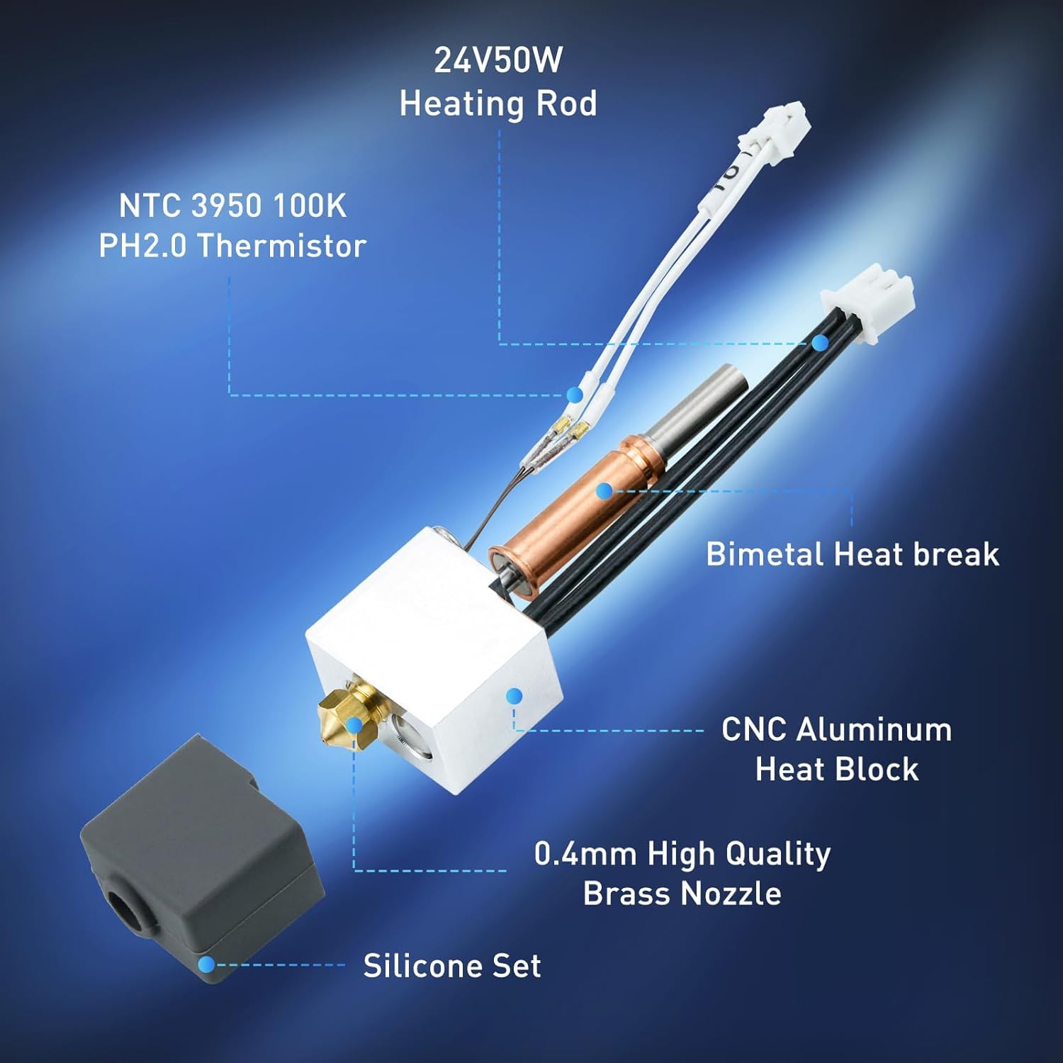 Snapklik.com : 2pcs Kobra 3 Hotend Hot End Assembled Extruder Printhead ...
