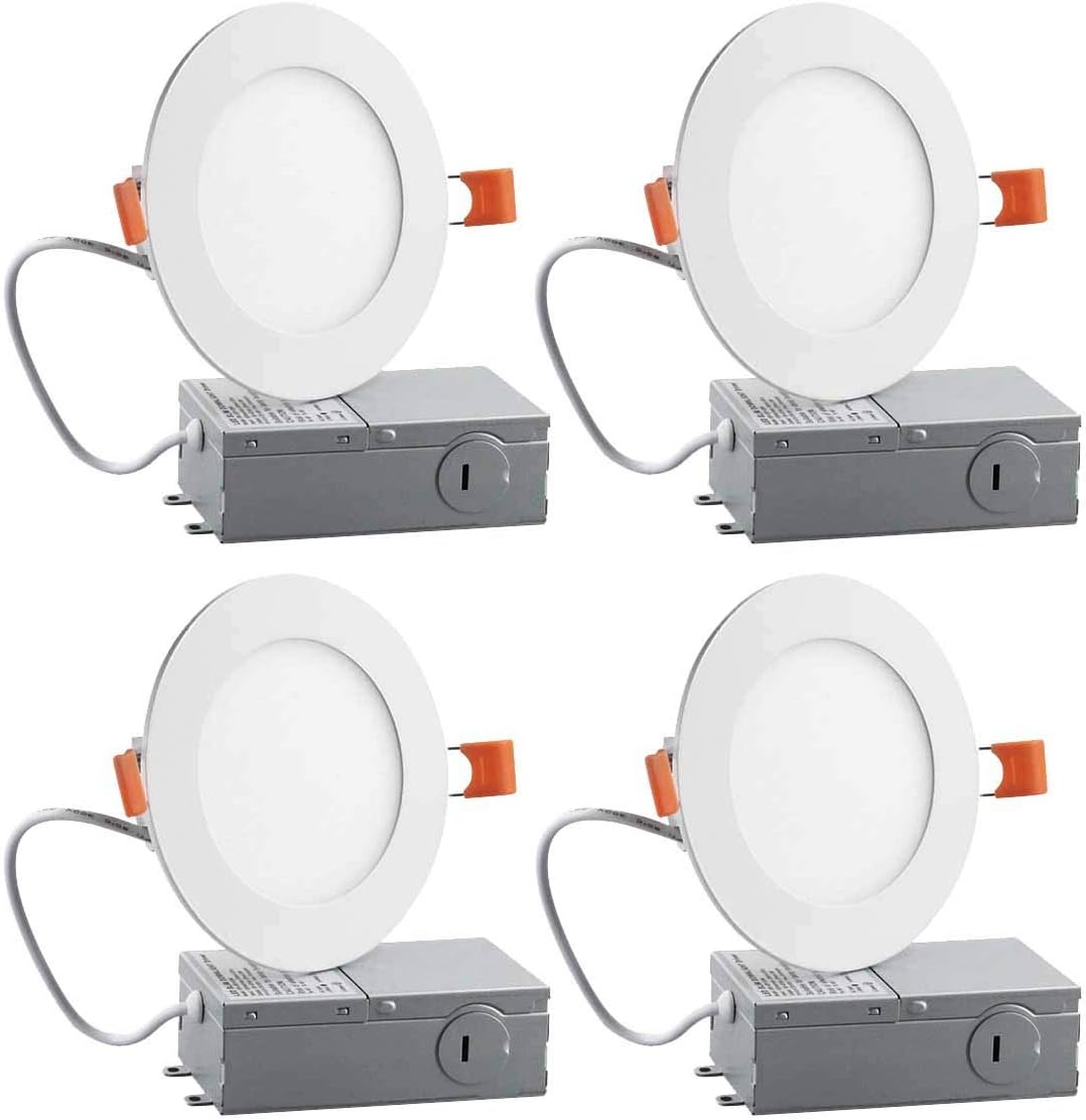TDLOL 4 Inch Slim LED Downlight, Dimmable, 9W (65W Equivalent), 5000K ...