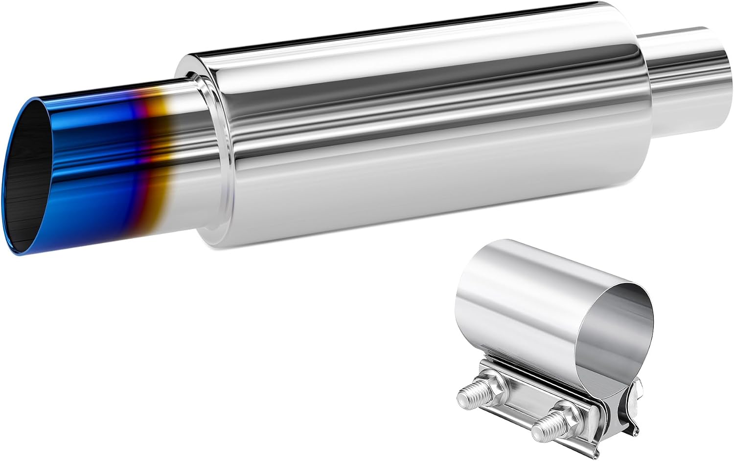 Exhaust Muffler, Stainless Steel Straight Through Exhaust Mufflers Tip ...