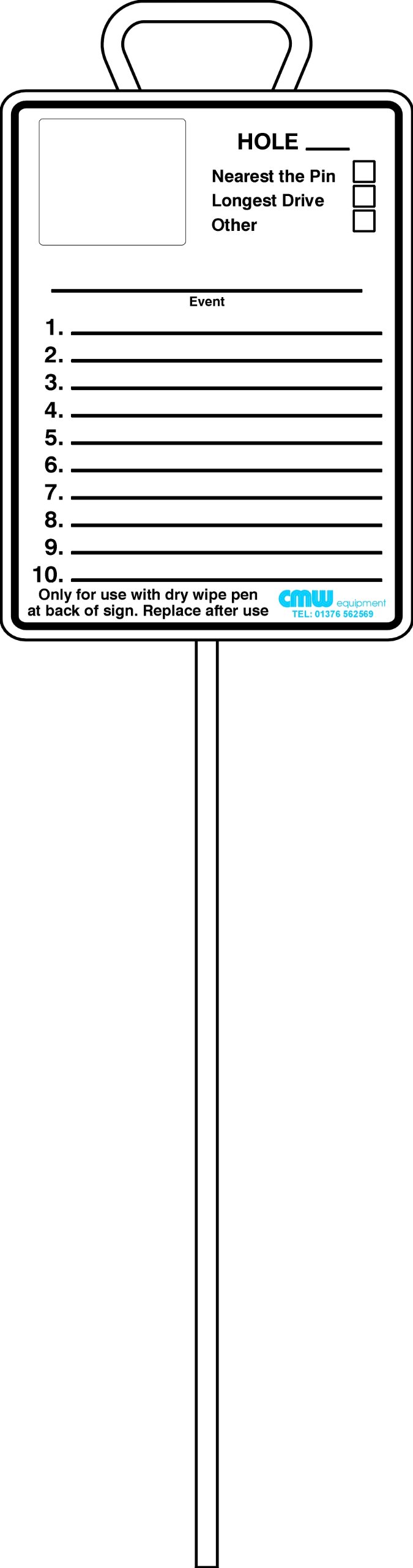 CMW Golf Nearest the Pin/Longest Drive Recorder Sign : Amazon.co.uk