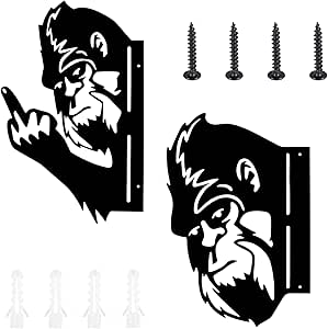 KTZCTPCA 2Pcs Peek-A-Boo Flipping Off Sign, Middle Finger Monkey ...
