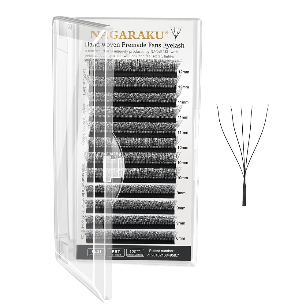 Amazon.com: NAGARAKU W Eyelash Extension 5D Volume Premade 0.07mm C ...