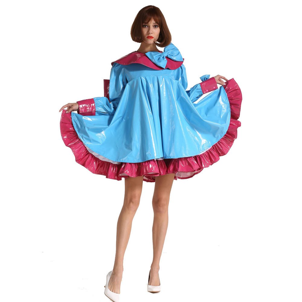 Buy GOceBaby Women Big Cute Bow Maid Lockable PVC Dress Costume for ...