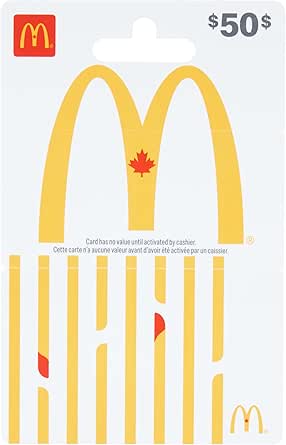 McDonald's Gift Card $50 : Amazon.ca: Gift Cards