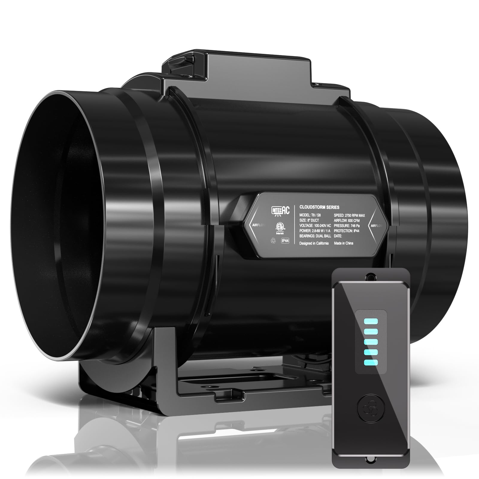 Amazon.com: AITECAC Quiet 8” Inline Fan with Speed Controller ...