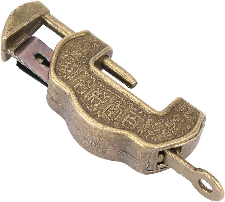 Quluxe Antique Chinese Lock and Key, Flower Bird Carved Retro Padlock ...