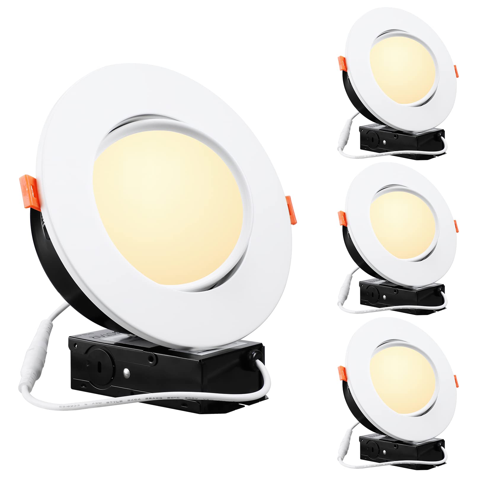 Buy TORCHSTAR 6 Inch Gimbal LED Recessed Lighting with Junction Box, 13 ...