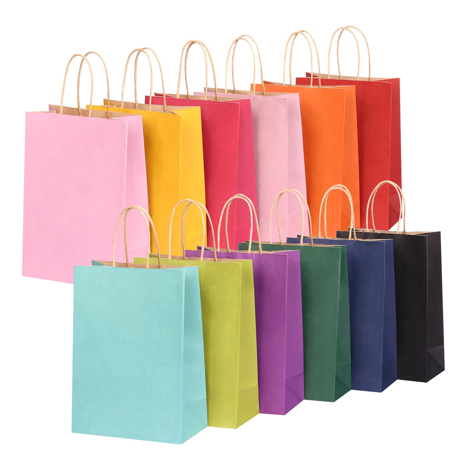 Amazon.com: OUTUXED 36pcs Paper Gift Bags with Handles, 12 Colors Party ...