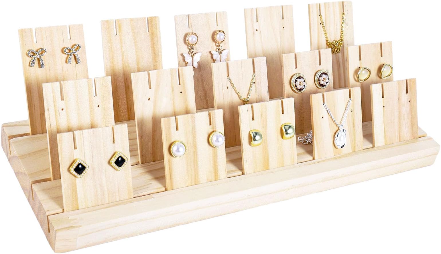 Amazon.com: Yookeer Wooden Earring Display Stand, Jewelry Organizer ...