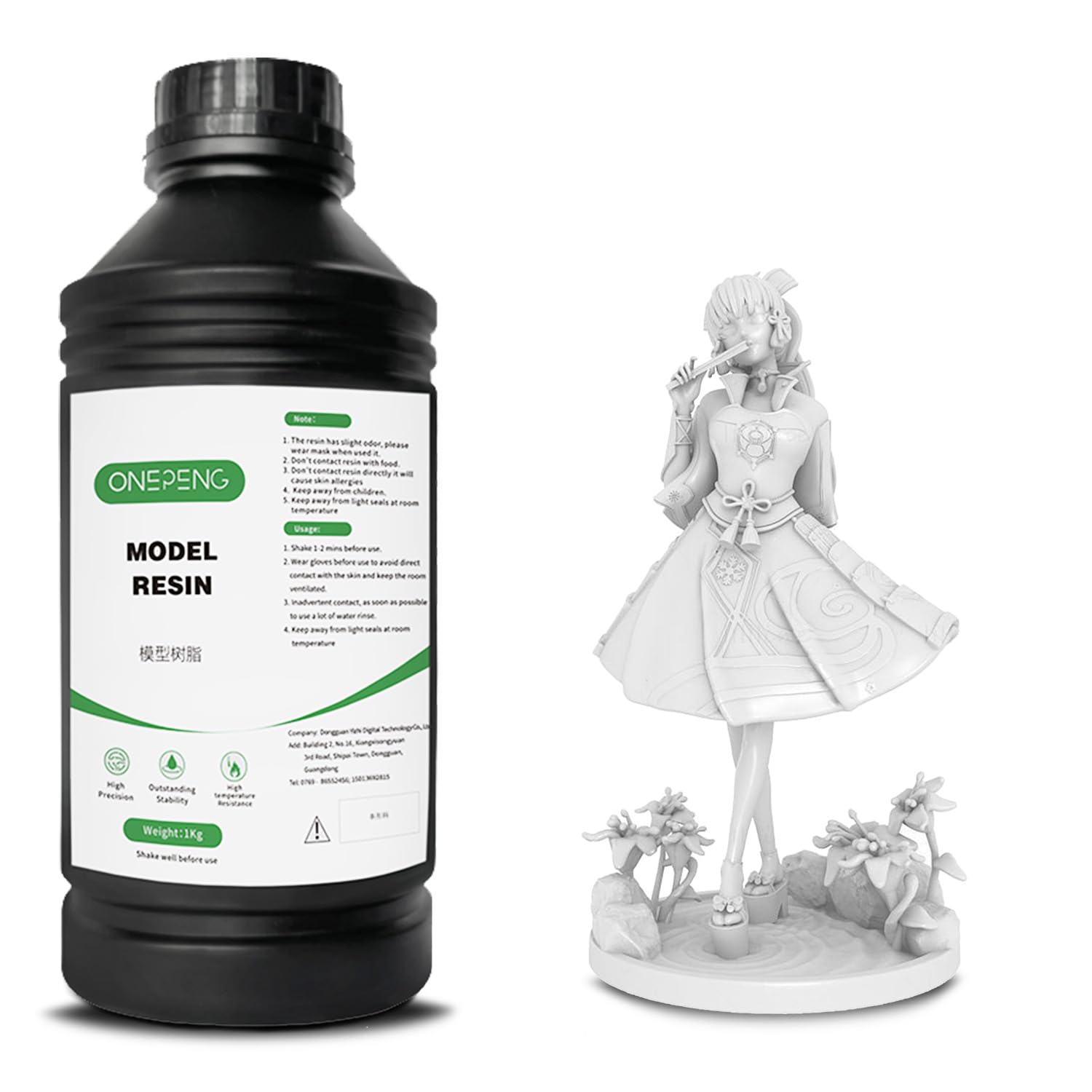 3D Printer Resin, 1kg Rigid Resin, 405nm UV-Curing Resin, Quick Curing ...