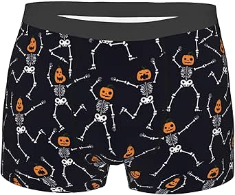 Amazon.com: Relic Sheild Skeletons and Pumpkin Mens Boxer Briefs ...