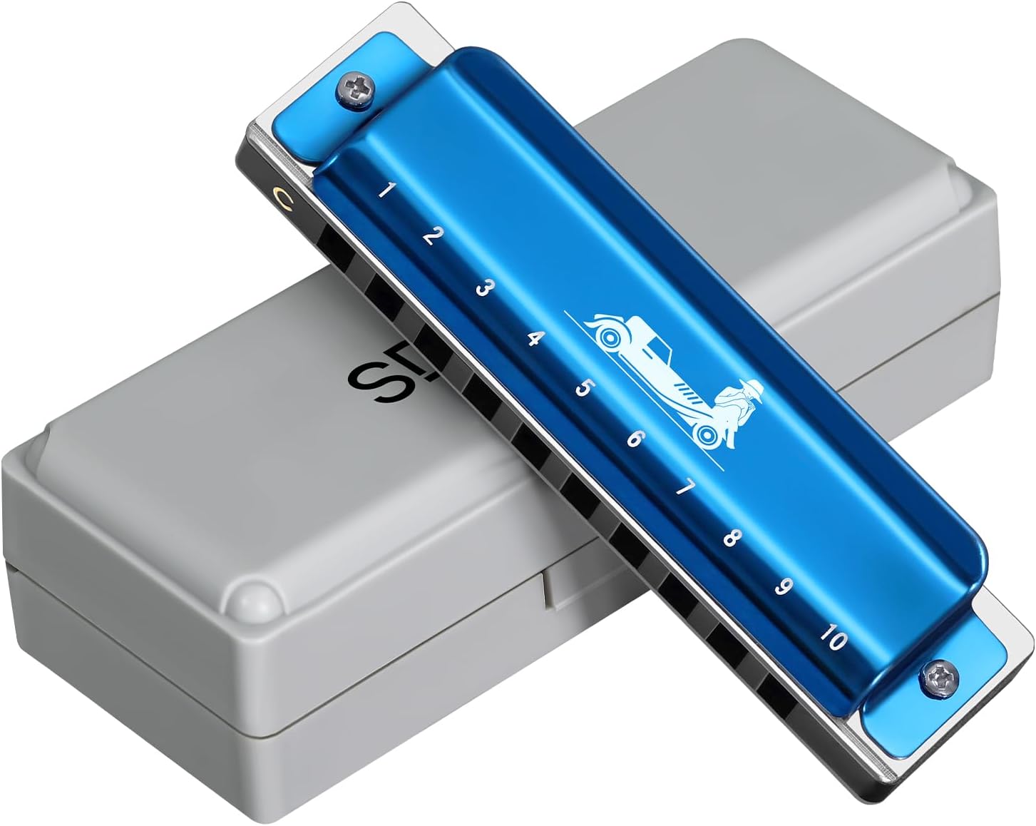 Amazon.com: Blues Harmonica for Adults in C Key - Authentic 10 Hole 20 ...