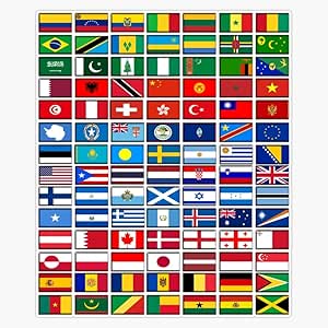 Amazon.com - Flags of The Countries of The World, International Sticker ...