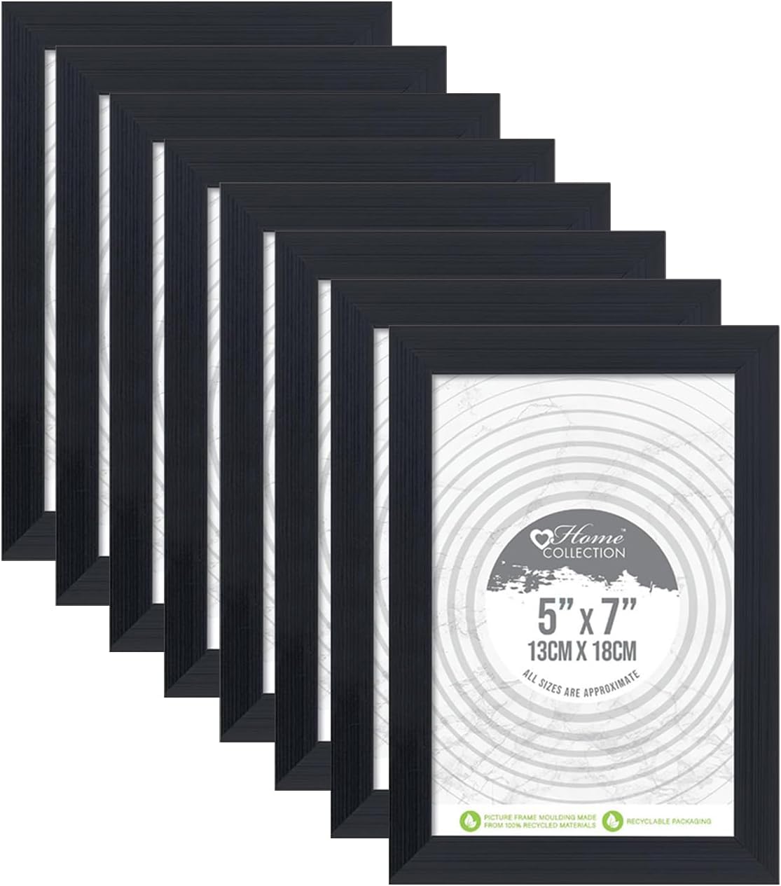 Black - 5”x 7” Frames Picture with Glass Front, Wall Mountable and ...