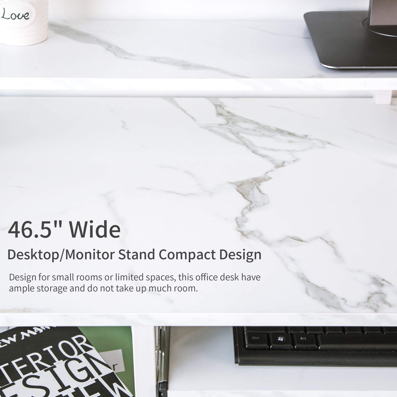 TOPSKY Computer Desk with Storage Shelves/23.2” Keyboard Tray/Monitor ...