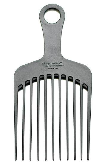 Amazon.com : Chicago Comb Model 12 Carbon Fiber, XL Wide-Tooth Pick ...