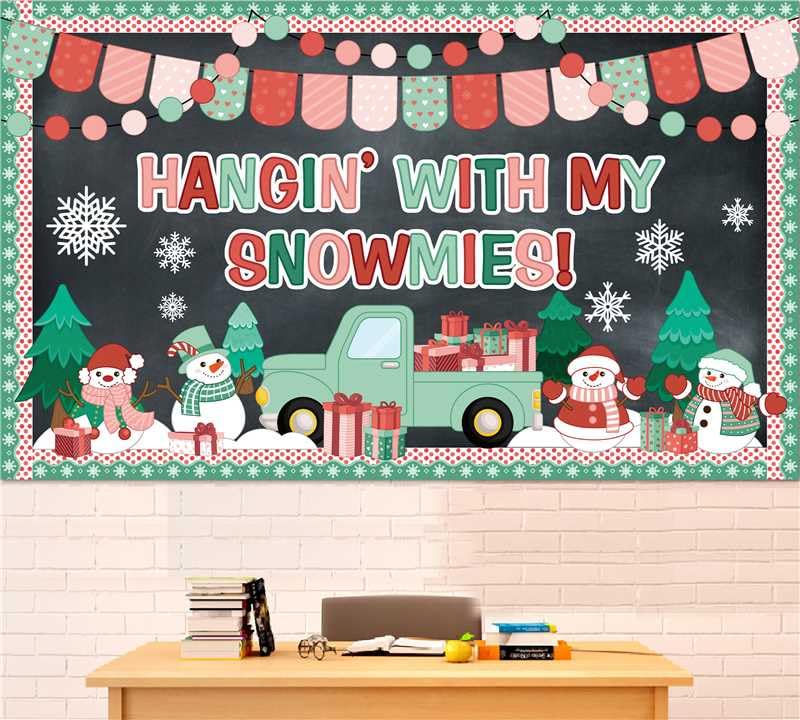 Amazon.com : Christmas Bulletin Board Decorations Winter Snowman ...