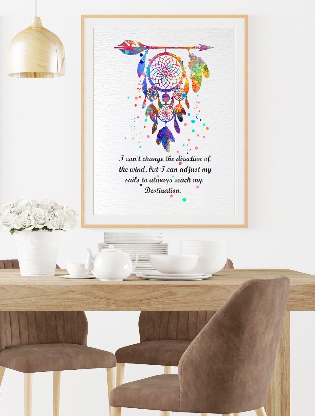Dreamcatcher Drawing With Quote Hand Drawn Tribal Label With Textured