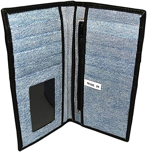 Bijoux De Ja Women Unisex Blue Denim Jean Money ID Window Cards Coin Bi ...