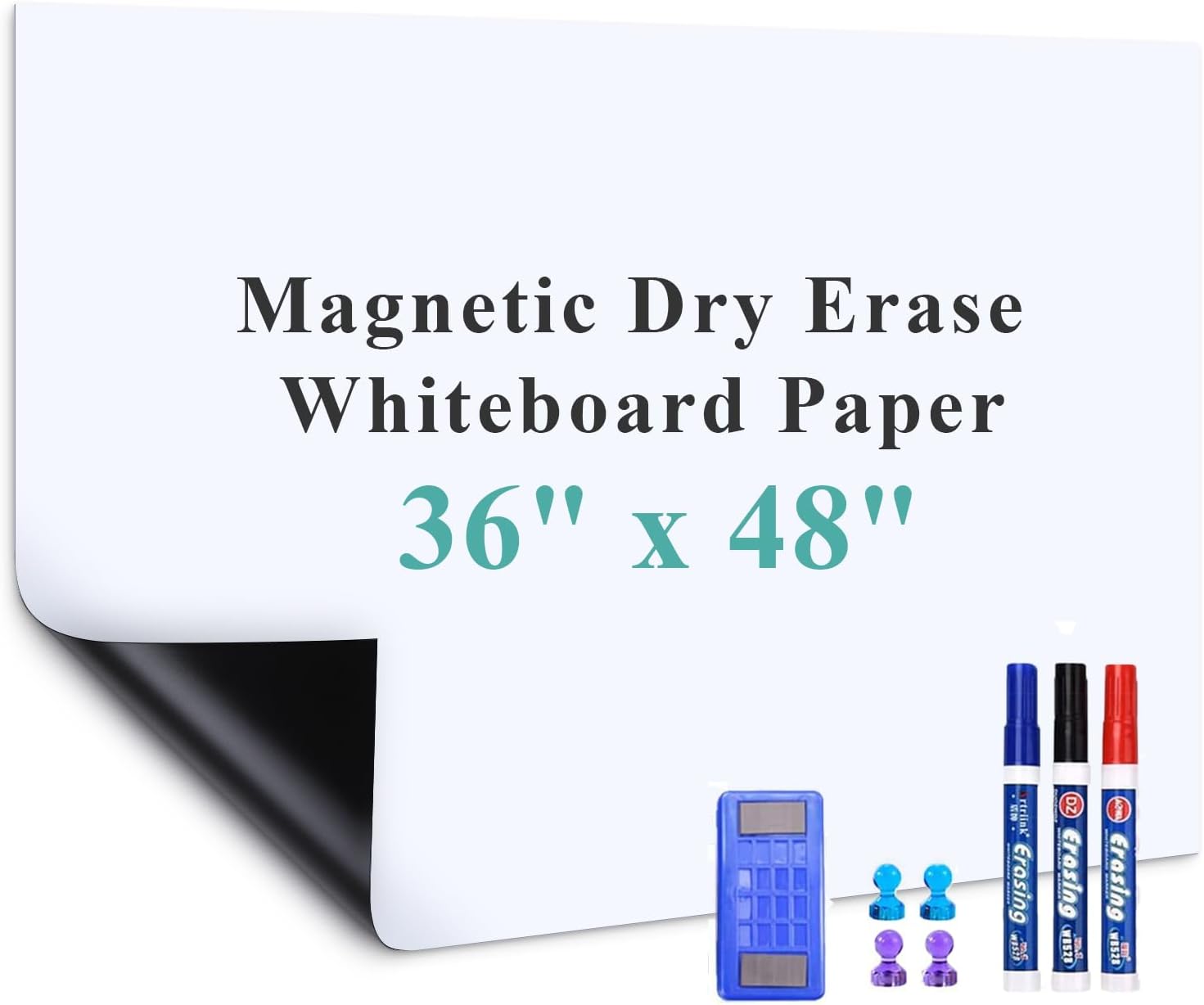 Amazon.com : Warasee Magnetic Dry Erase Whiteboard Paper, 36" x 48 ...