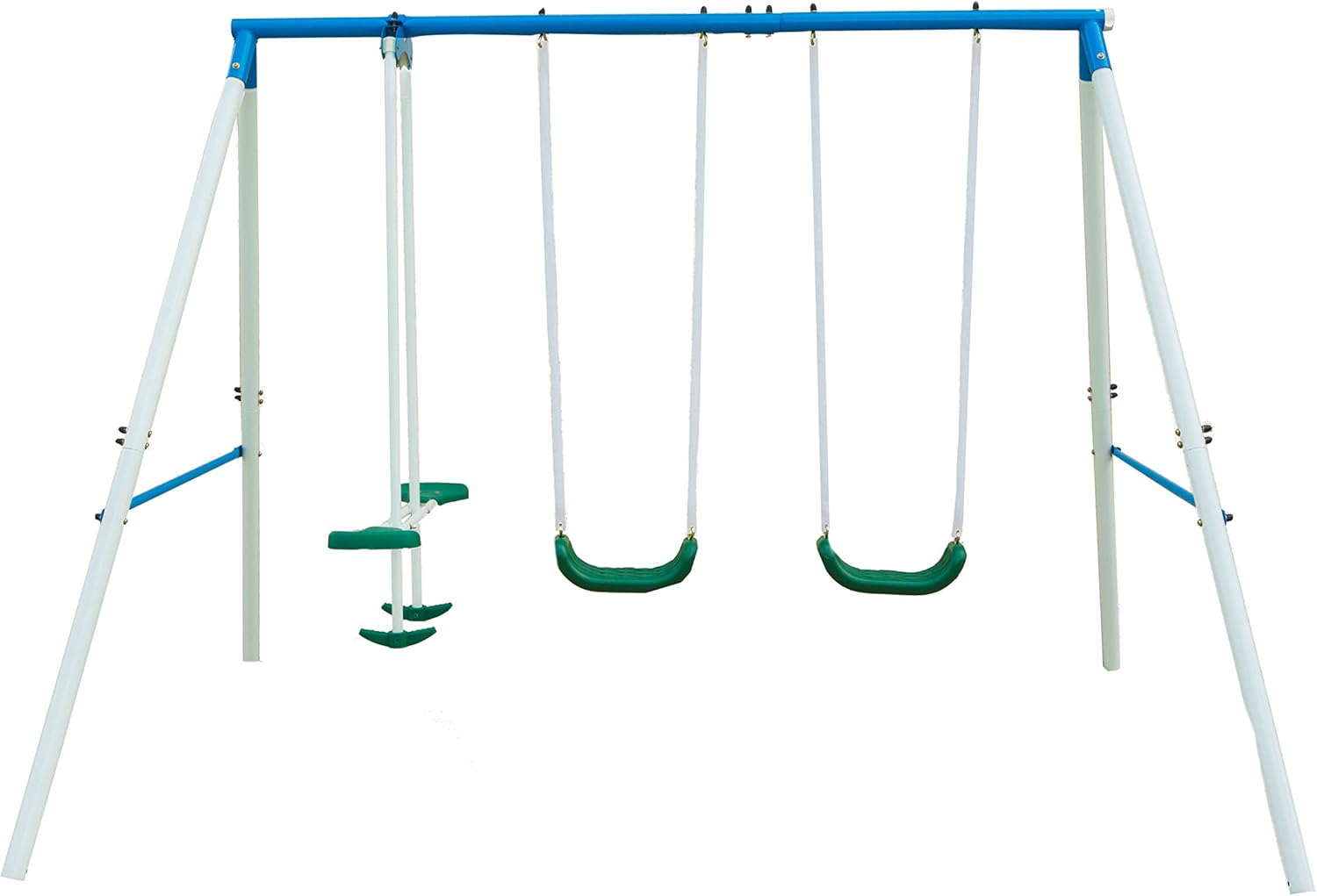 Amazon.com: Northern Stone Outdoor Swing Set with 2 Swings and Seesaw ...