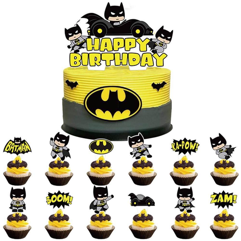 Buy FISAPBXC B-atman Cake Toppers, B-atman Birthday Cake Toppers, Cake ...