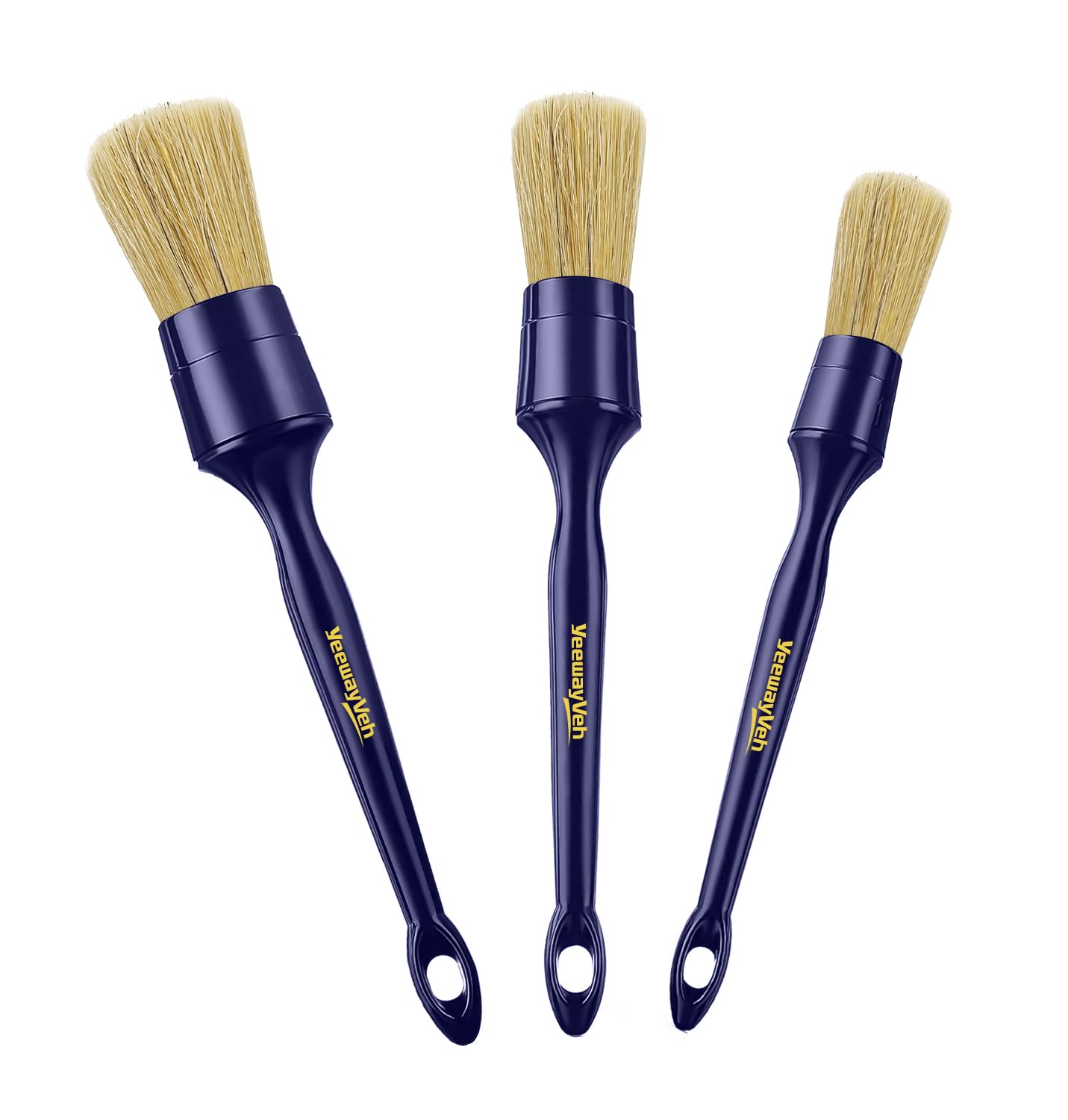 YeewayVeh Car Detailing Brush Set, 3 Pack Ultra Soft Boars Hair ...
