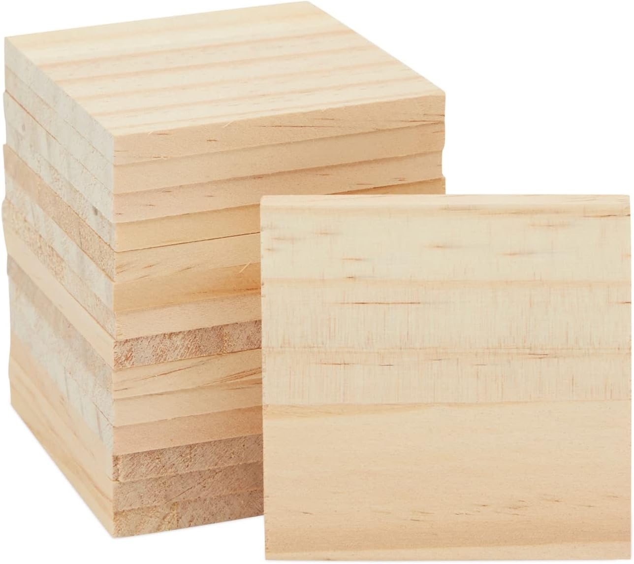 Amazon.com: Unfinished 3x3 Wooden Squares for Crafts, Wood Burning ...
