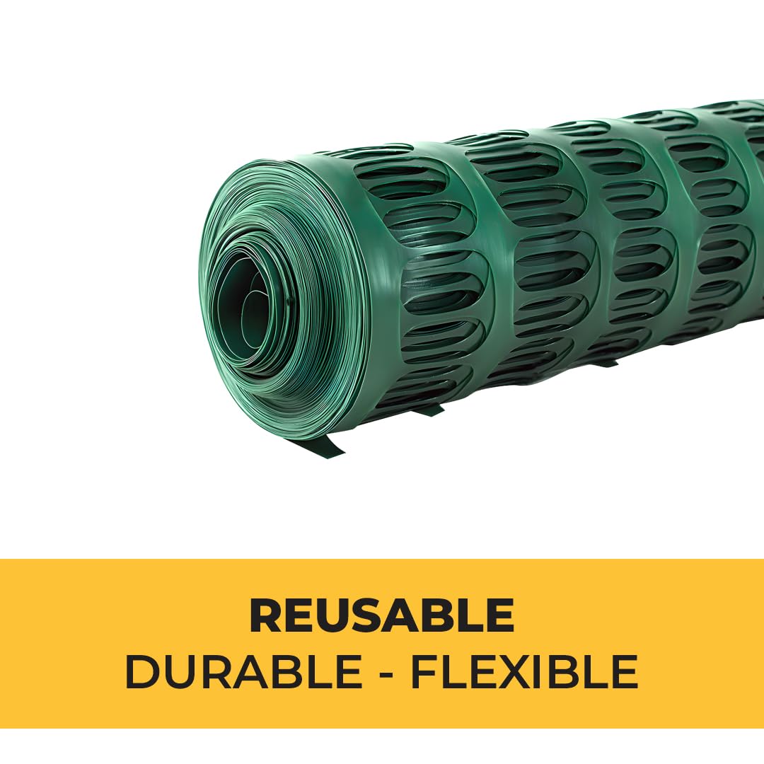 TRAE Safety Fence Plastic Mesh Roll 4 x 100 FT, Green Temporary Fencing ...