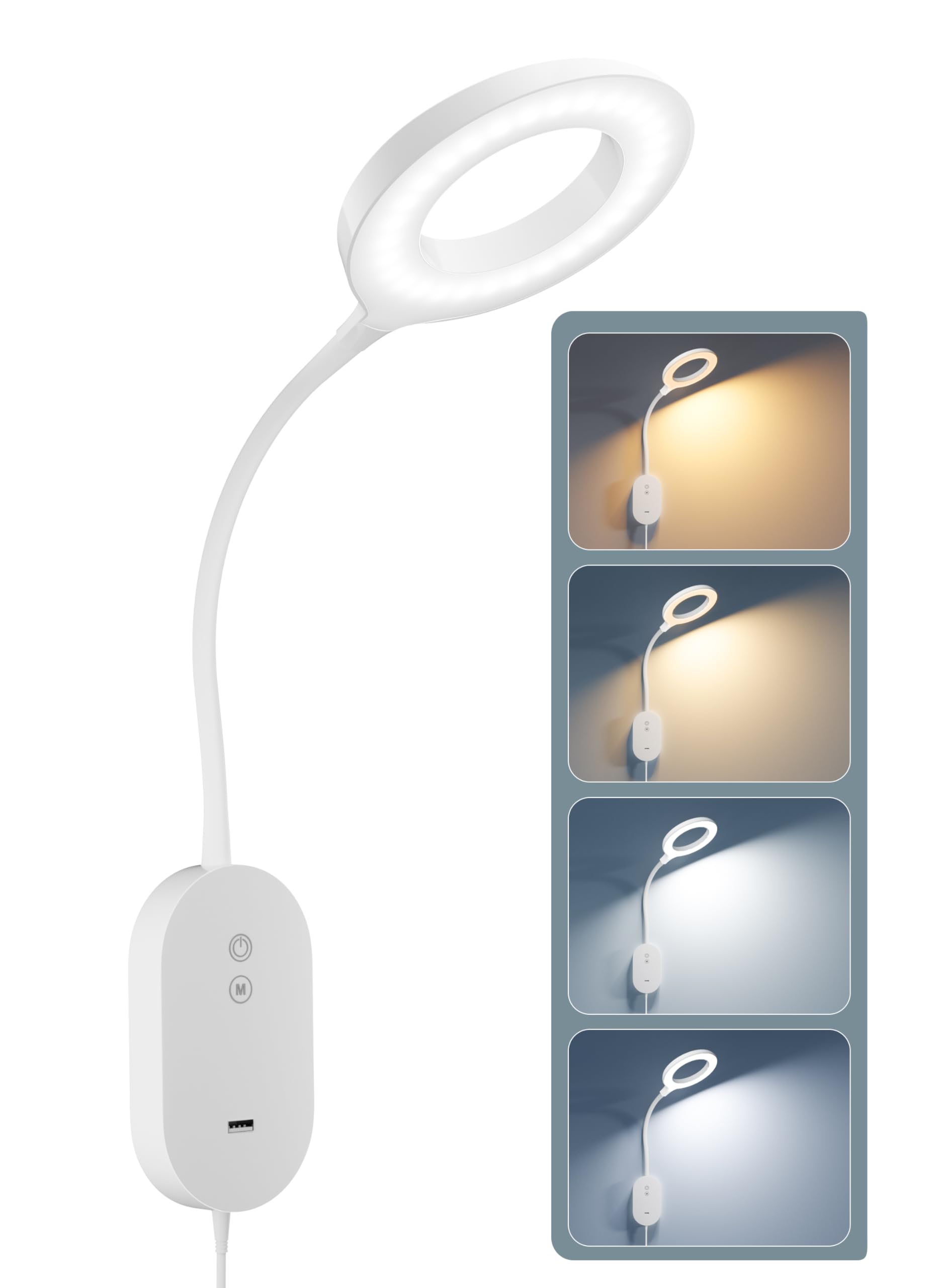 TOPMB Wall Mounted Reading Light,Bed Headboard Lamp with 10W USB Output ...