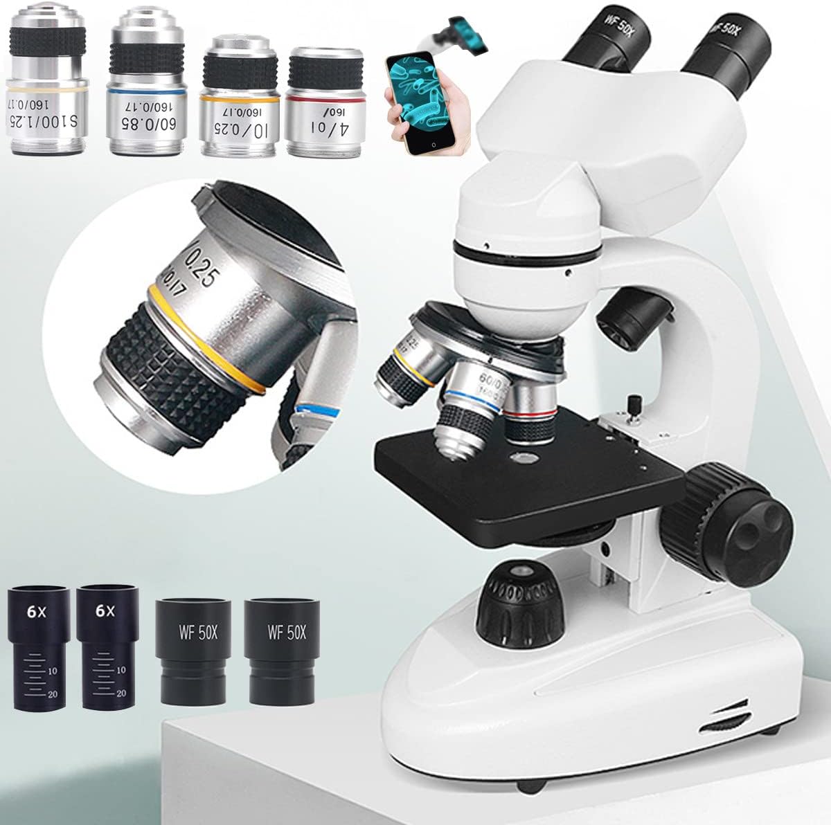 Microscópios Binoculares Compostos 10000X 18000X 30000X Microscópio ...