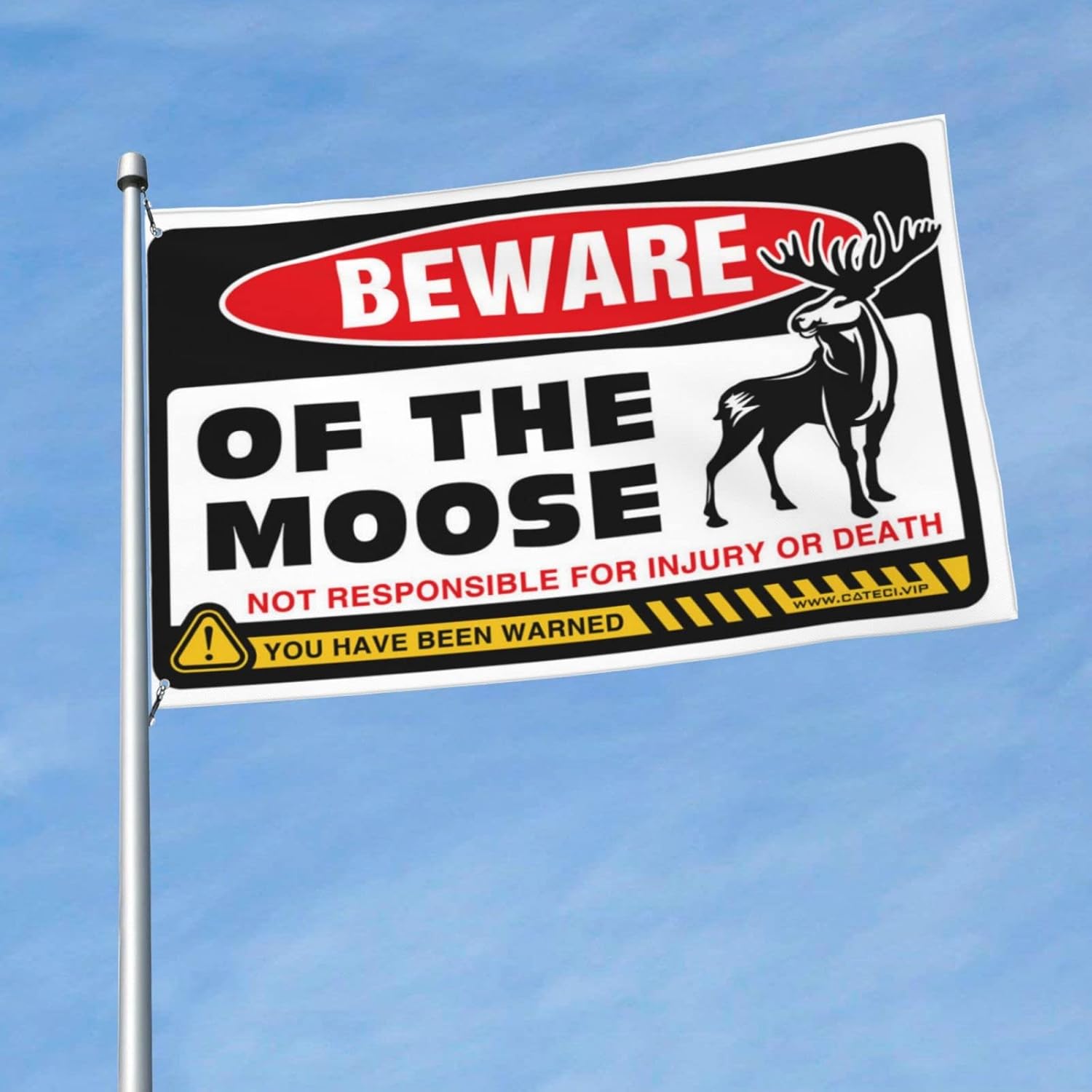 Funny Flags for Guys Beware of Moose Flag Camper Decor Boat Flag ( Size ...