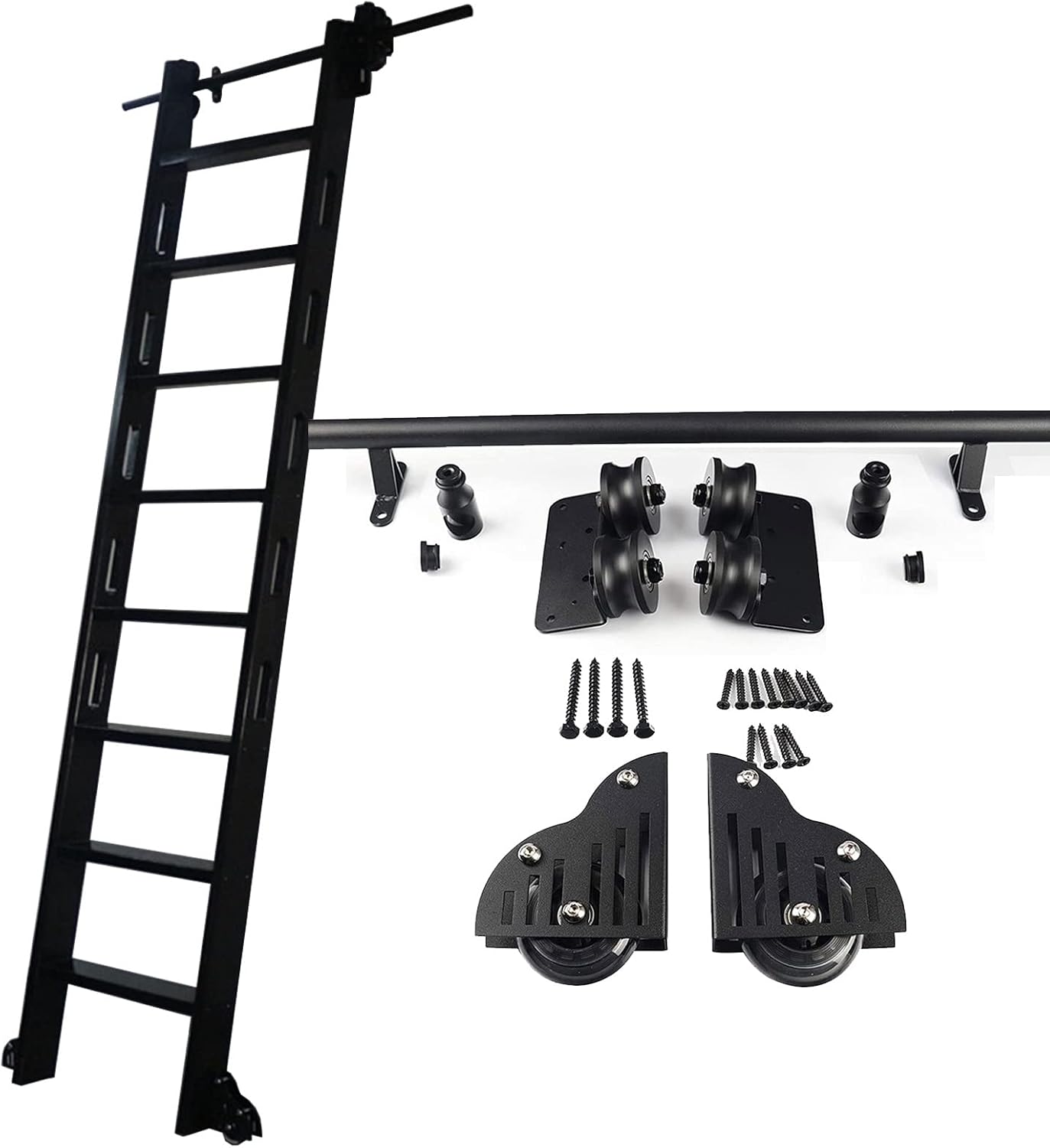 Amazon.com: Black Sliding Rail Kit for Bookshelf， Home Office Rolling ...
