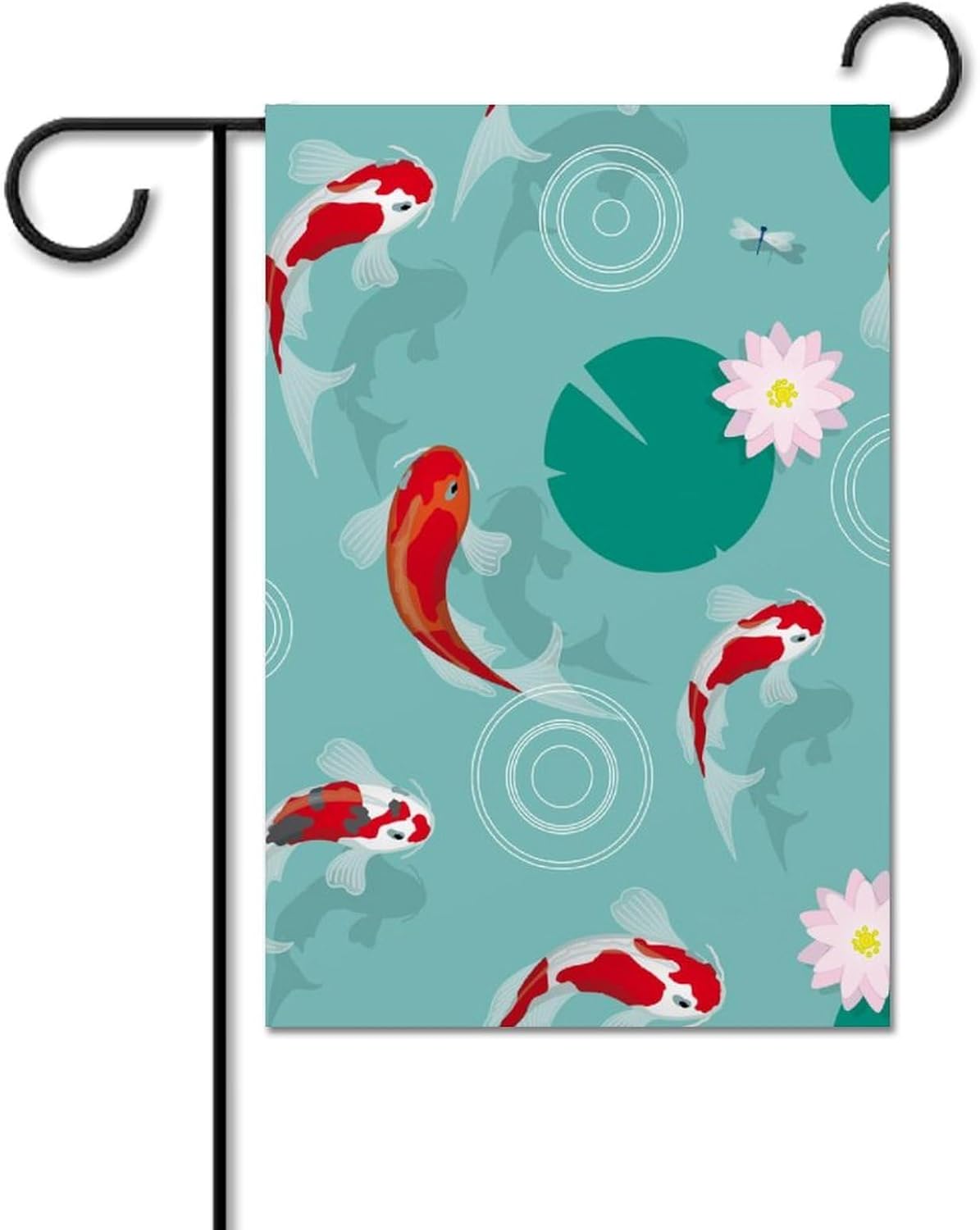 Amazon.com : DamTma Swimming Koi Fish Garden Flag 12x18 Inch Leaves ...