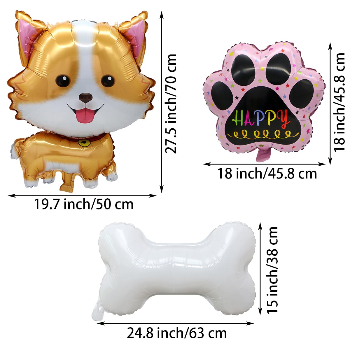 Snapklik.com : SAMOKA Dog Balloons,6 PCS 15-27 Inch Dog Birthday ...