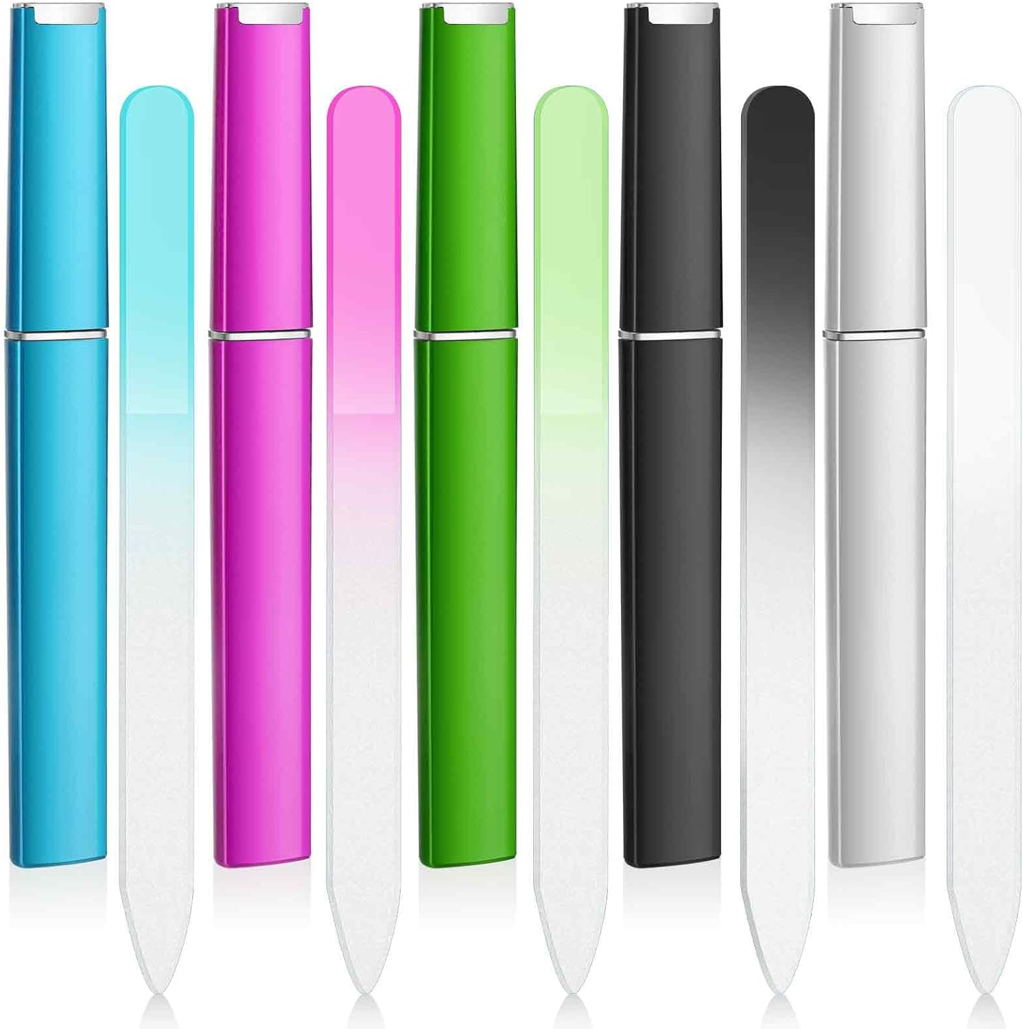 Amazon.com: Qianyu 5 Pcs Glass Nail File Manicure Crystal Fingernail ...