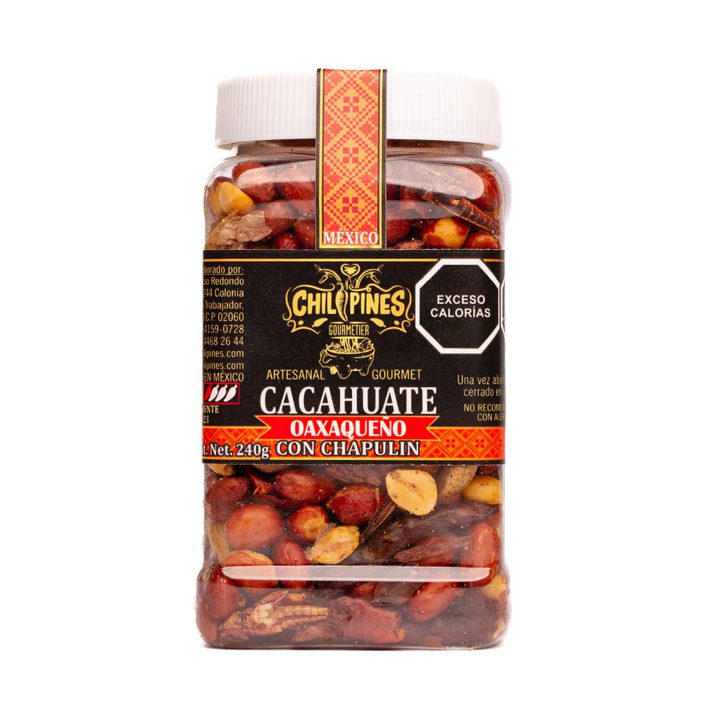 Cacahuate Oaxaqueño con Chapulin 240g Chilipines, botana salada ...