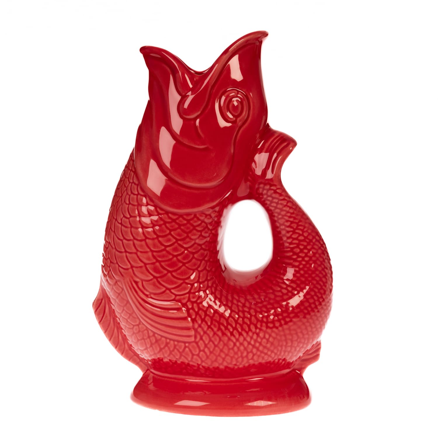 Gurgly Iconic Red Glug Jug Large 28cm 1.4L – Fish Water Jug, Decorative ...