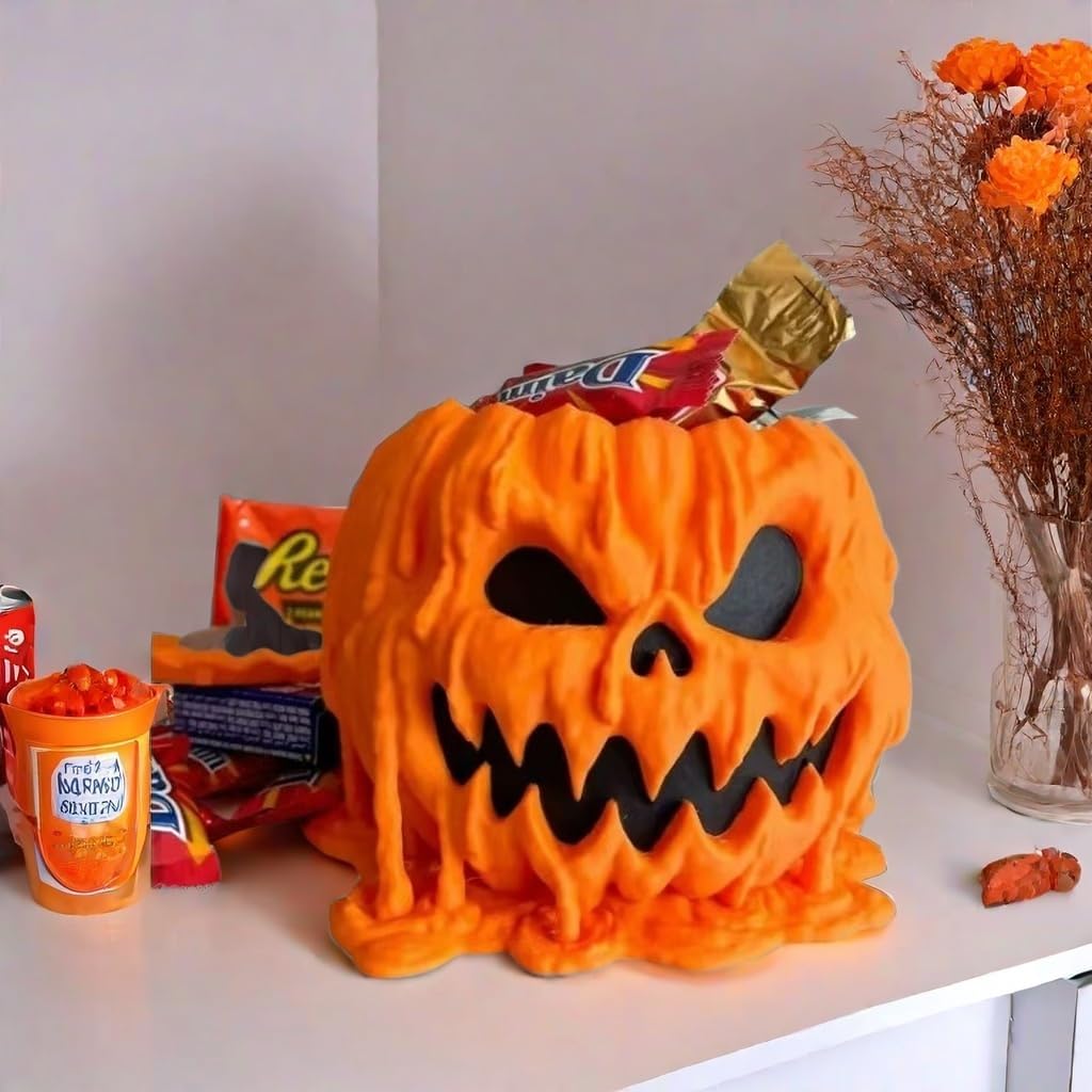 Amazon.com | GPT RACK Melting Halloween Pumpkin Candy Bowl Halloween ...