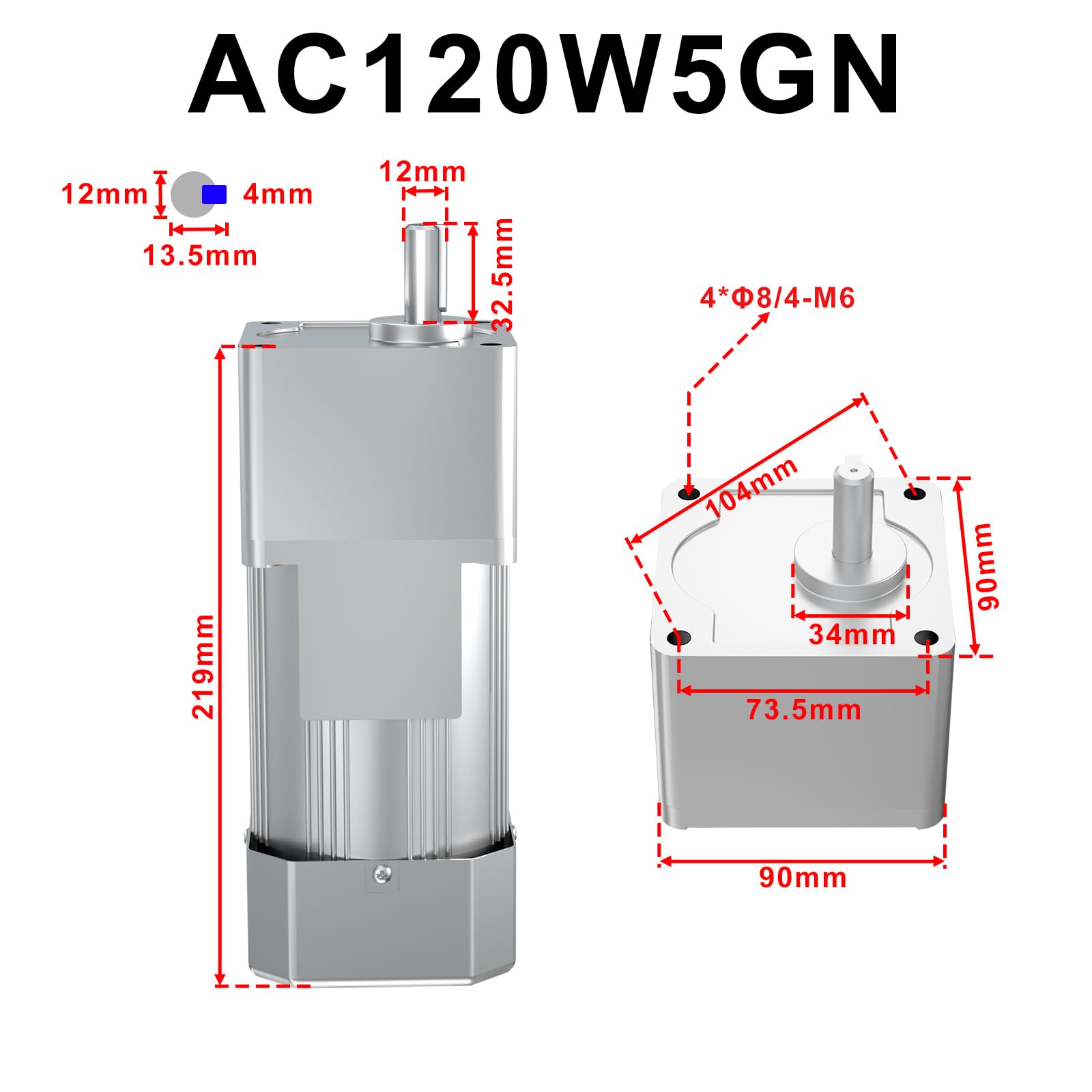 Snapklik.com : 120Watts Variable Speed AC Motor 110V 50/60HZ 54 RPM ...